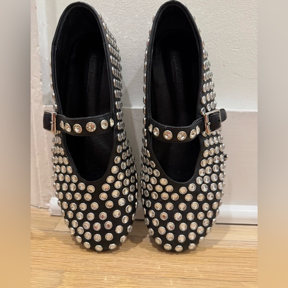 Tony Bianco | Shoes | Tony Bianco Miami Black Nappa Studded Flats Size ...